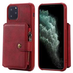 Retro Luxury Multifunction Zipper Leather Phone Back Cover for iPhone ...